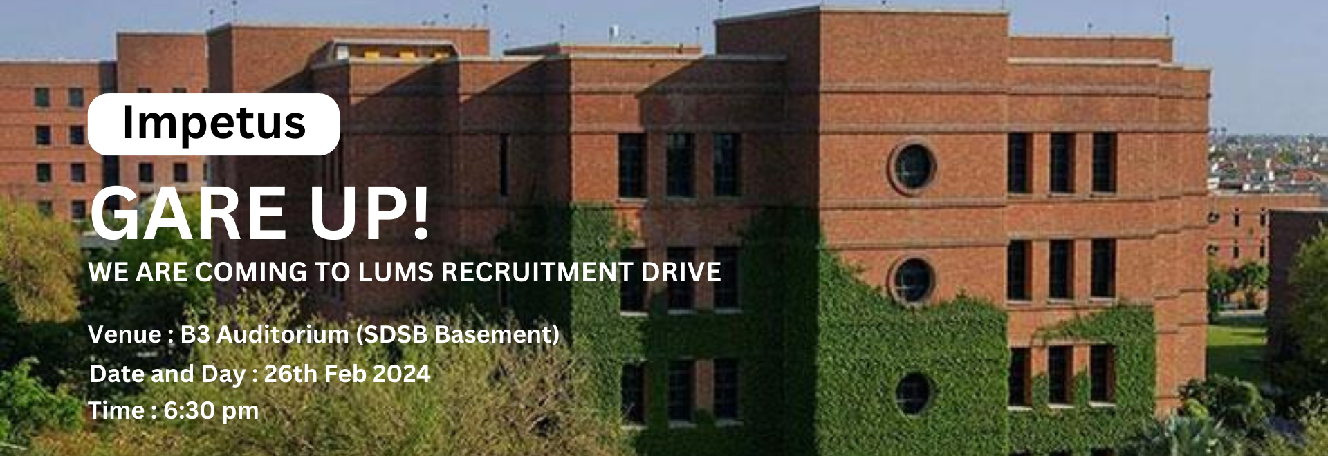 Impetus is coming to LUMS! | Welcome to LUMS